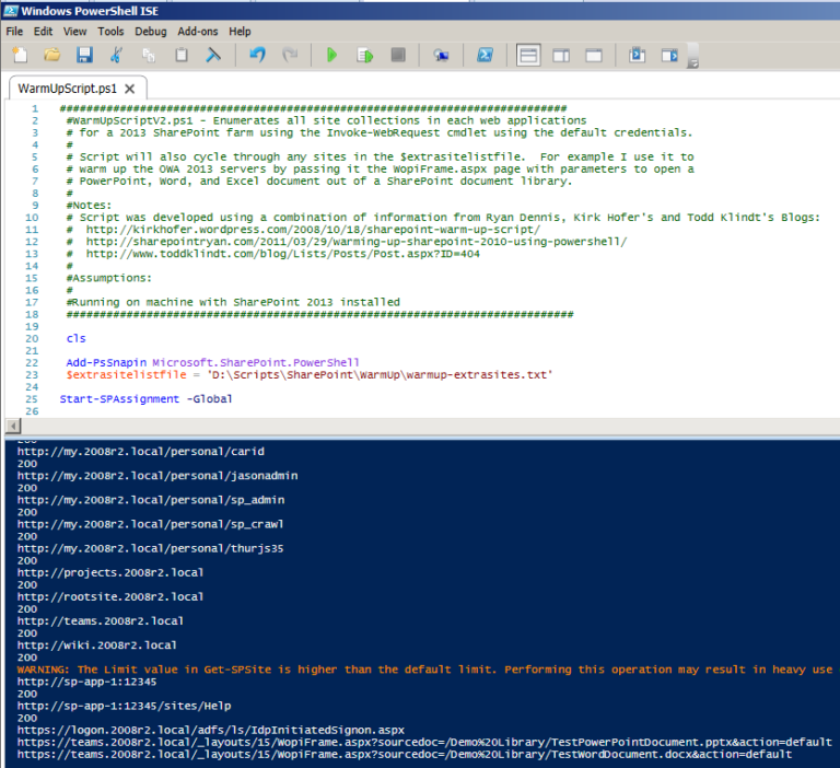 SharePoint 2013 Warm-Up Script – itramblings